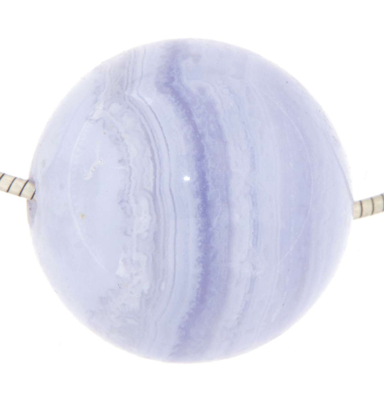 blauer Chalcedon Kugel Edelstein Anhänger