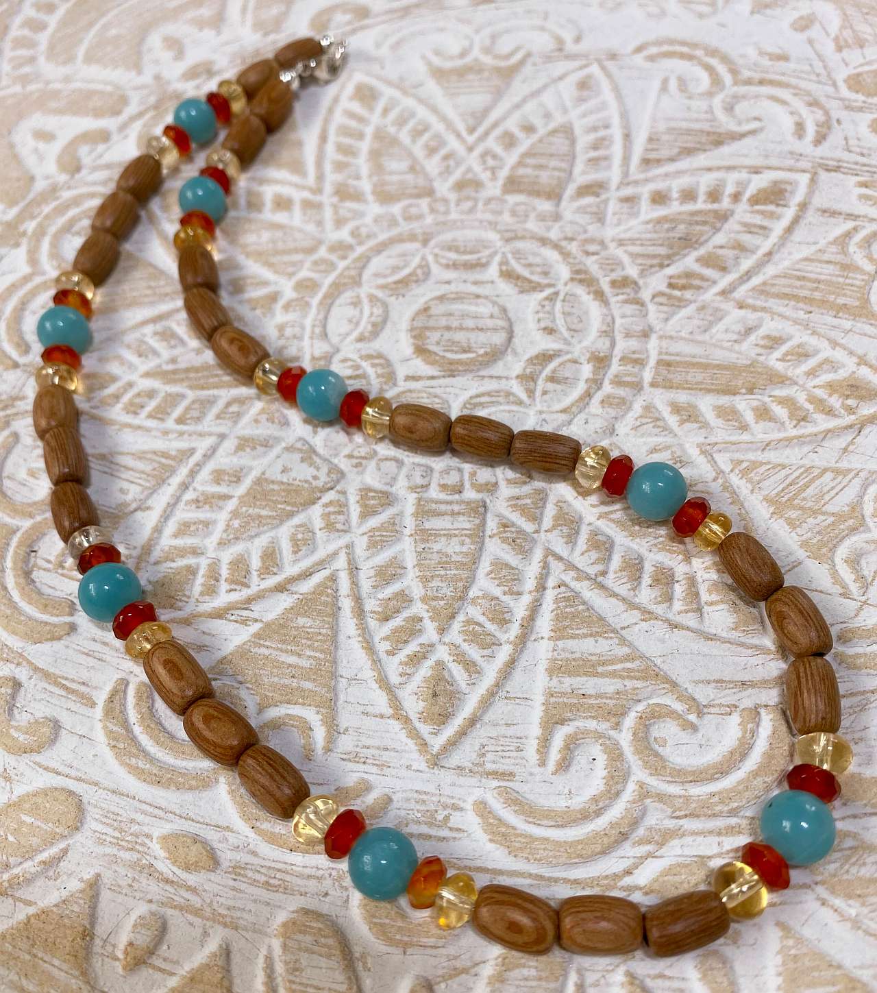 Citrin - Amazonit Kette - Collier