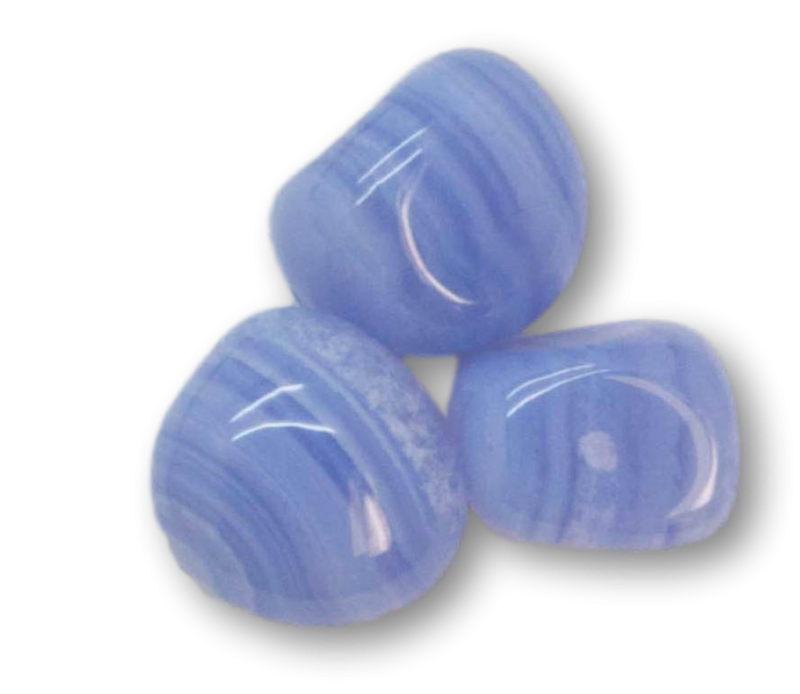 blauer Chalcedon Handschmeichler - Auflagestein